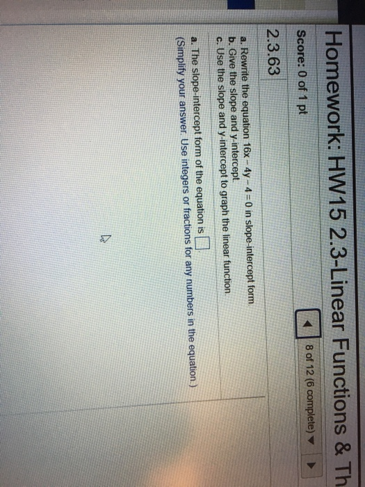Solved Homework: HW15 2.3-Linear Functions & Th Score: 0 of | Chegg.com