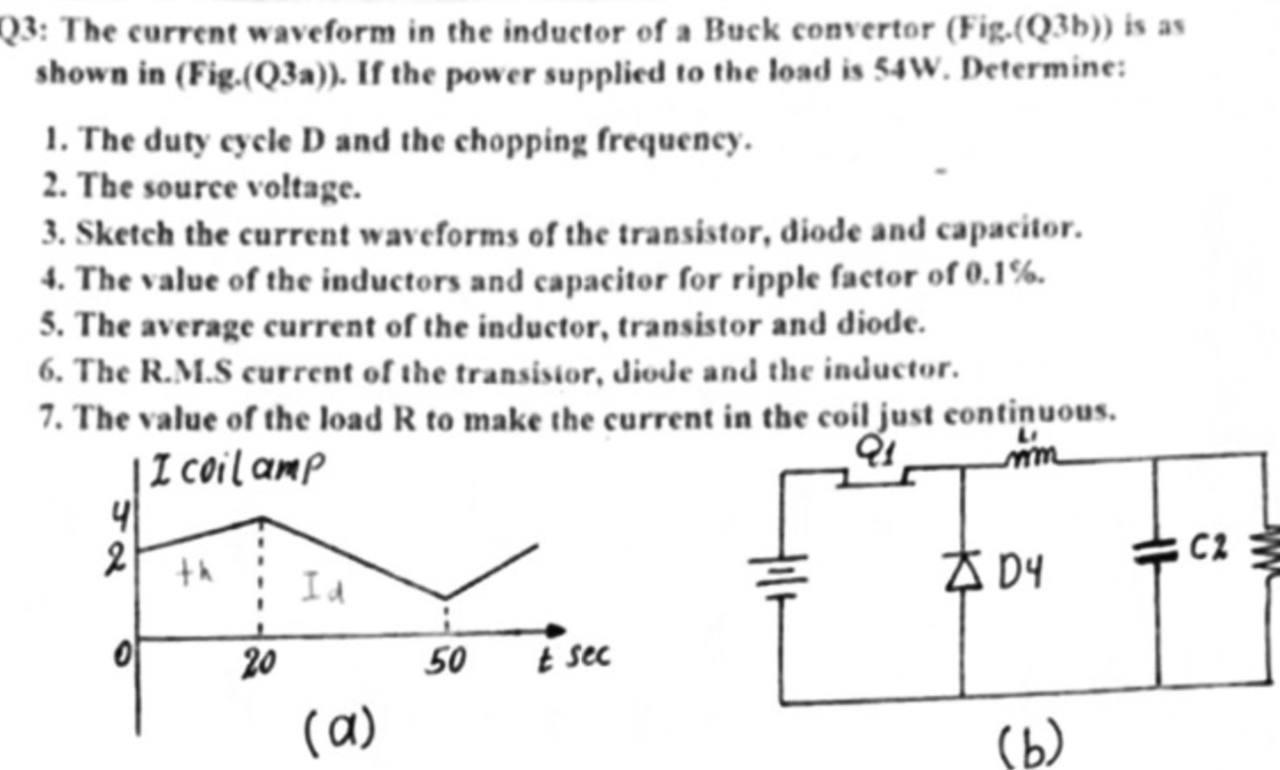 Solved Q3: The current waveform in the inductor of a Buck | Chegg.com