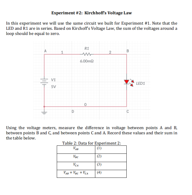 Solved Experiment #1: Ohm's Law: We will build a simple | Chegg.com