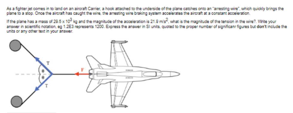 Solved As a fighter jet comes in to land on an aircraft | Chegg.com
