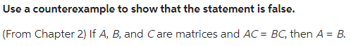 Solved Use a counterexample to show that the statement is | Chegg.com