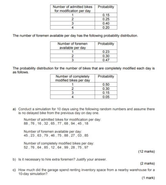 Solved USP Garage is a bike modification store. USP Garage | Chegg.com
