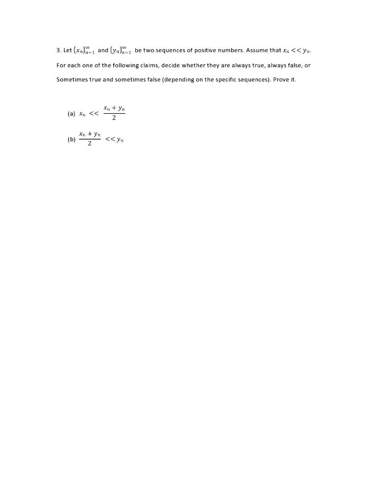 Solved 3. Let {Xnbnm 1 and (yn-1 be two sequences of | Chegg.com