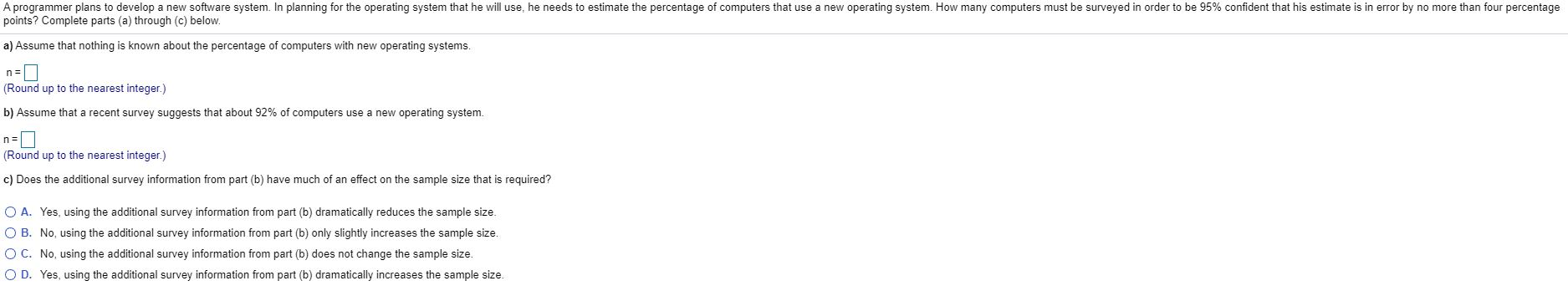 Solved A programmer plans to develop a new software system. | Chegg.com