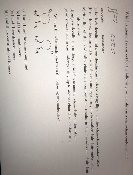 Solved Which statement is correct for the following two | Chegg.com