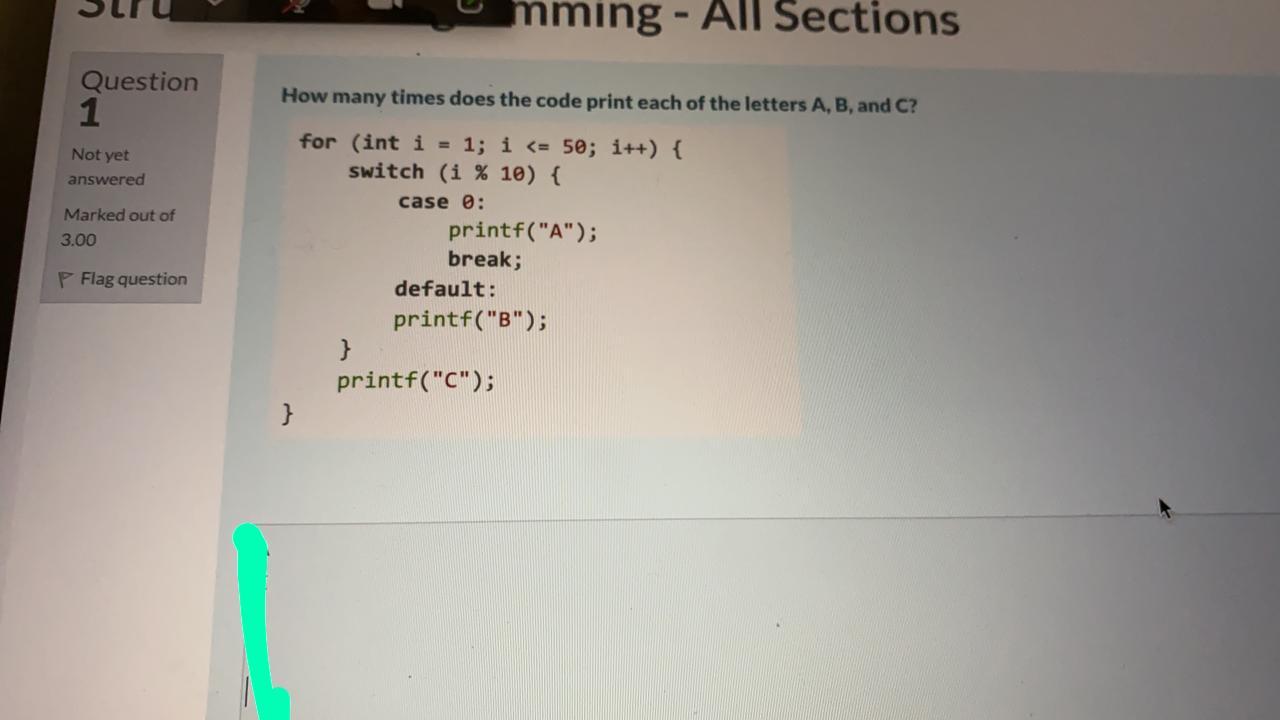 Solved mming - All Sections Question How many times does the | Chegg.com