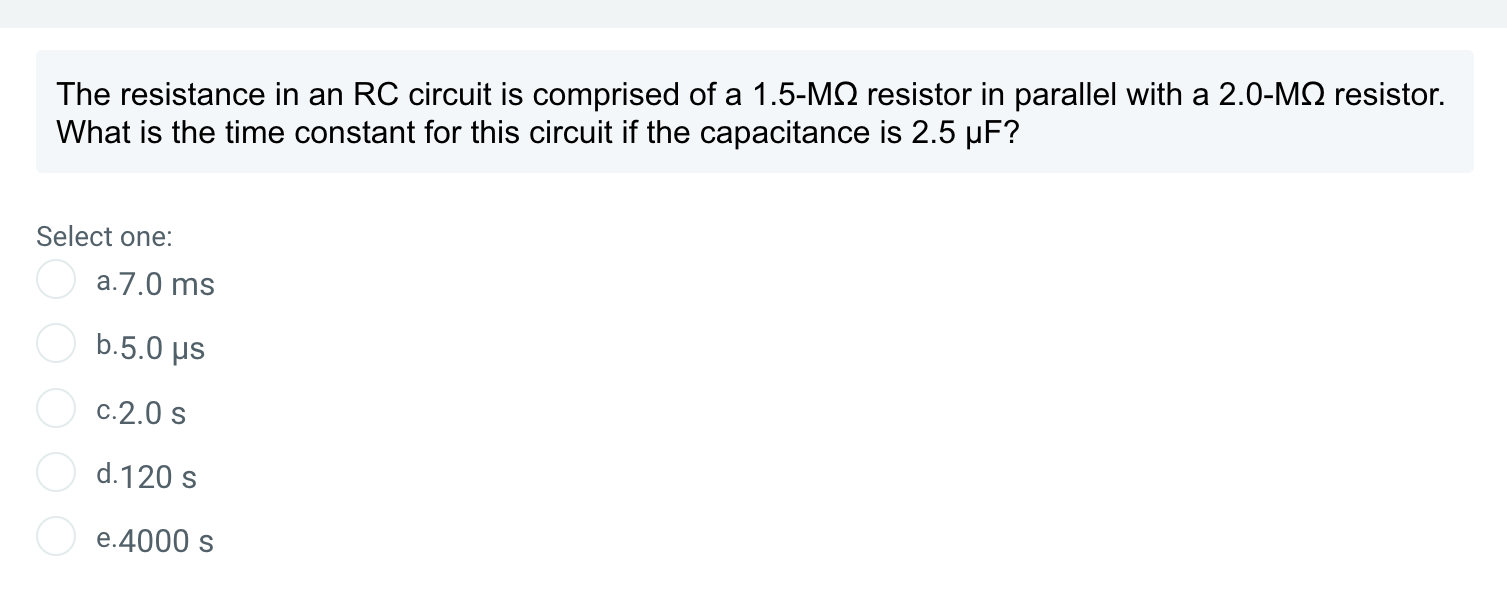 Solved The resistance in an RC circuit is comprised of a | Chegg.com