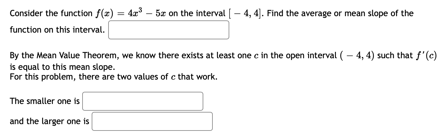 Solved Consider the function f(x) = 4x3 – 5x on the interval | Chegg.com