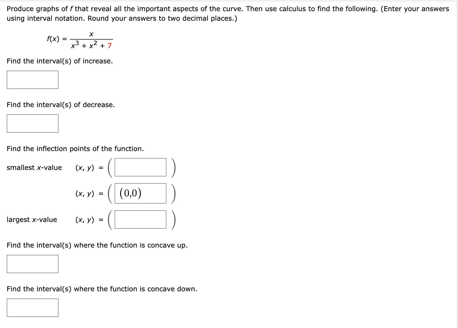 Solved Produce graphs of f that reveal all the important | Chegg.com