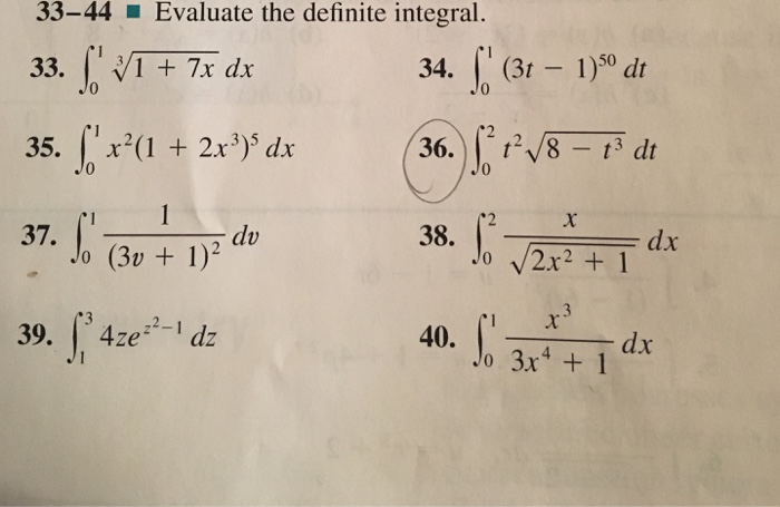Solved 33-44 Evaluate the definite integral. 33. 1 + 7x dx | Chegg.com