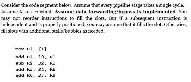 Consider the code segment below. Assume that every | Chegg.com