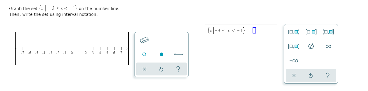 Solved Graph the set {x | -3 | Chegg.com