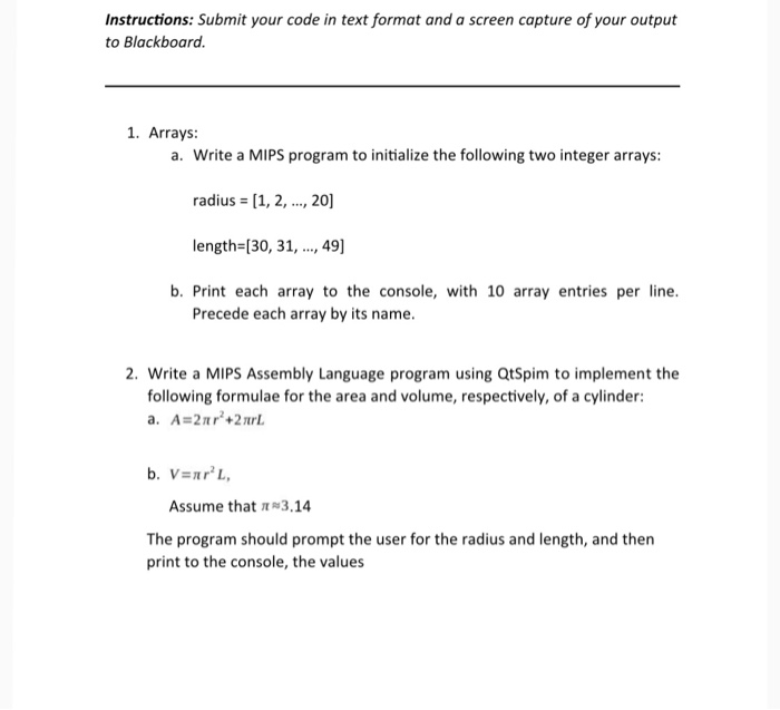 Solved Instructions: Submit your code in text format and a | Chegg.com