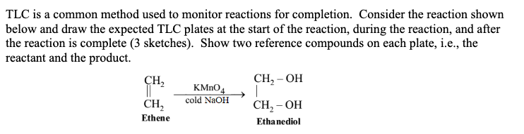 Solved TLC is a common method used to monitor reactions for | Chegg.com