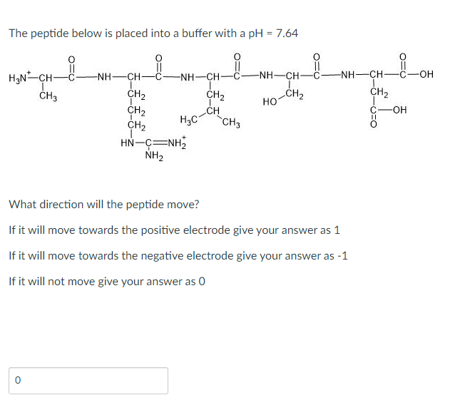 Solved The peptide below is placed into a buffer with a | Chegg.com