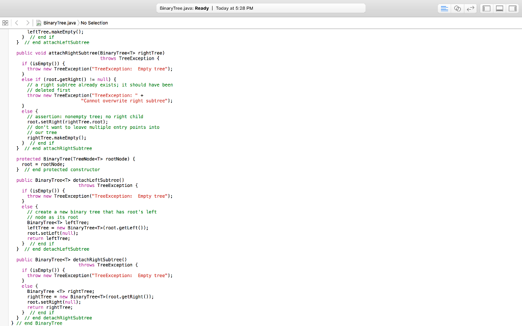 Solved BinaryTree.java: Ready Today at 5:27 PM 2 | Chegg.com