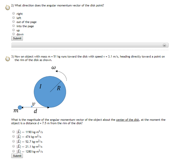 Solved 230 kg-m2 and radius R The top view of a rotating | Chegg.com