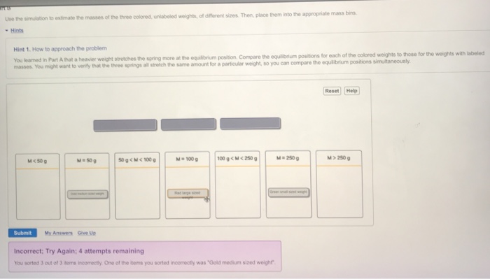 おChr13Hw CH3HPHET Tutorial Masses & Springs 1 of 20 | Chegg.com