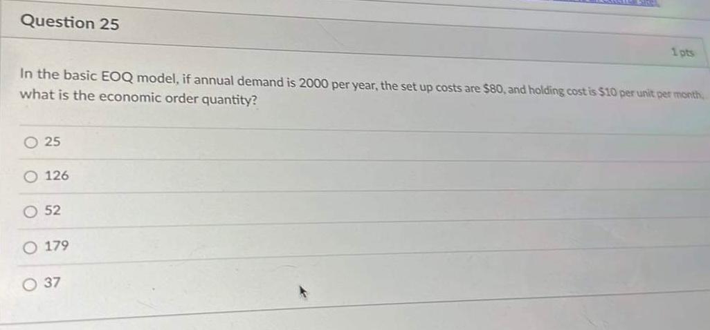 Solved In the basic EOQ model, if annual demand is 2000 per | Chegg.com