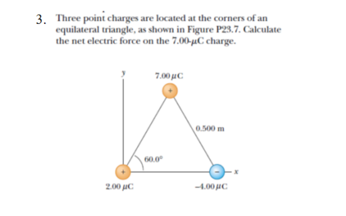 Solved 3. Three point charges are located at the corners of | Chegg.com