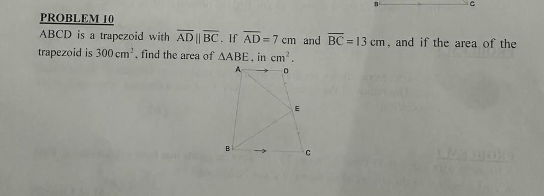 Solved PROBLEM 10: See scanned diagram:ABCD is ﻿a trapezoid | Chegg.com
