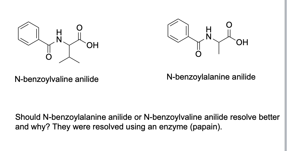 Solved Should N-benzoylalanine anilide or N-benzoylvaline | Chegg.com