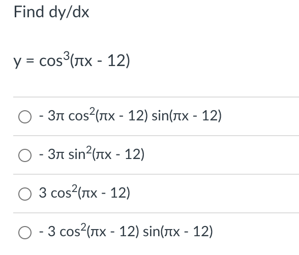 Solved Find dy/dx | Chegg.com