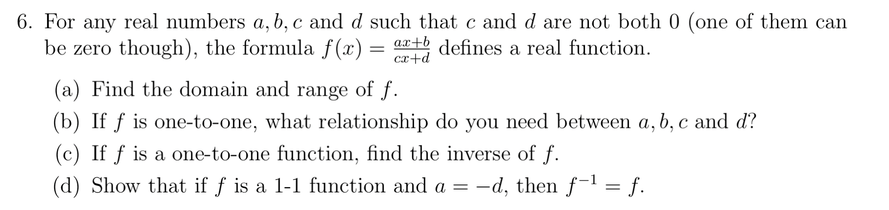 Solved For any real numbers a,b,c ﻿and d ﻿such that c ﻿and d | Chegg.com