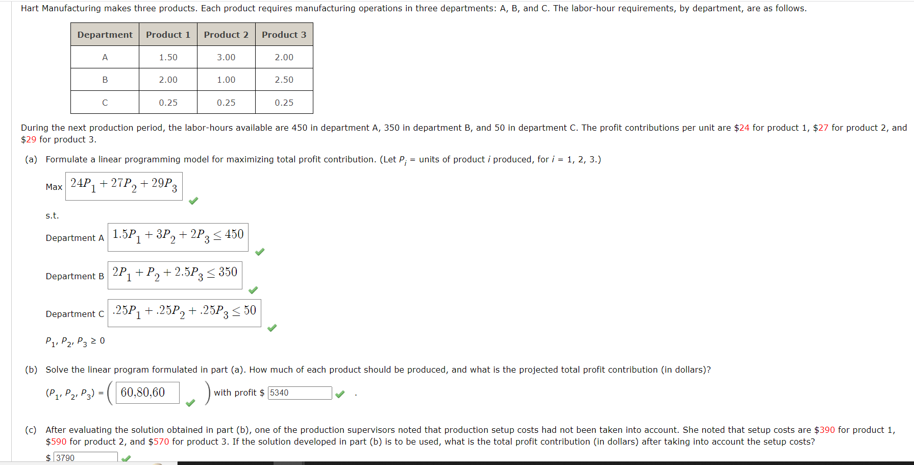 Solved $29 for product 3. (a) Formulate a linear programming | Chegg.com
