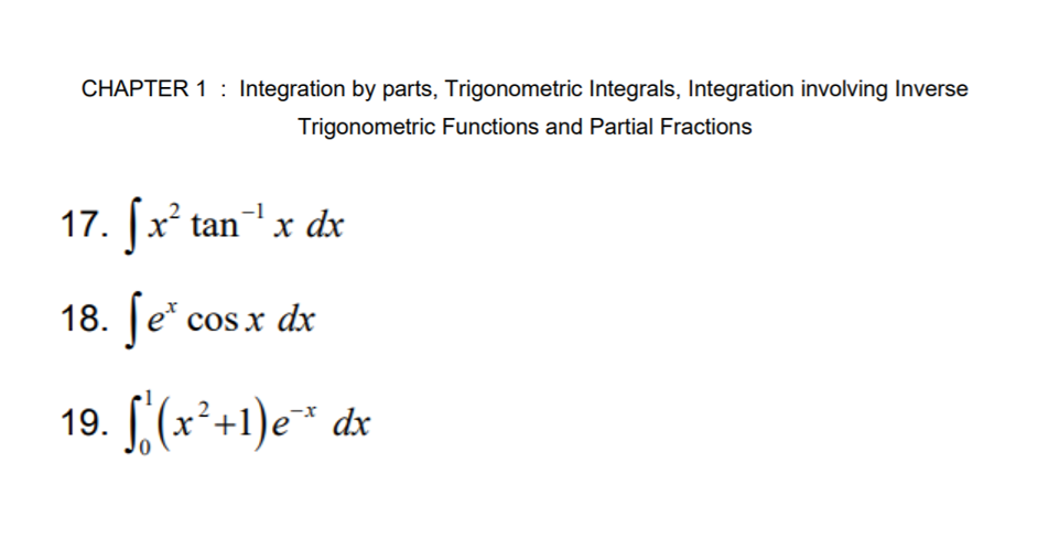 Solved CHAPTER 1 : Integration by parts, Trigonometric | Chegg.com
