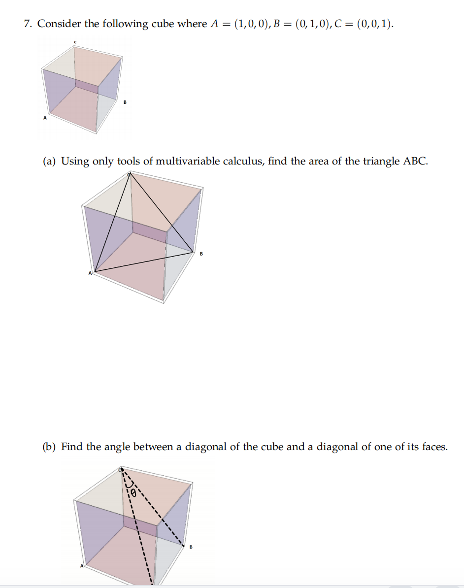 Solved 7. Consider the following cube where | Chegg.com