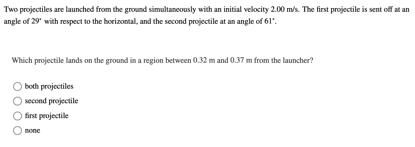 Solved Two projectiles are launched from the ground | Chegg.com