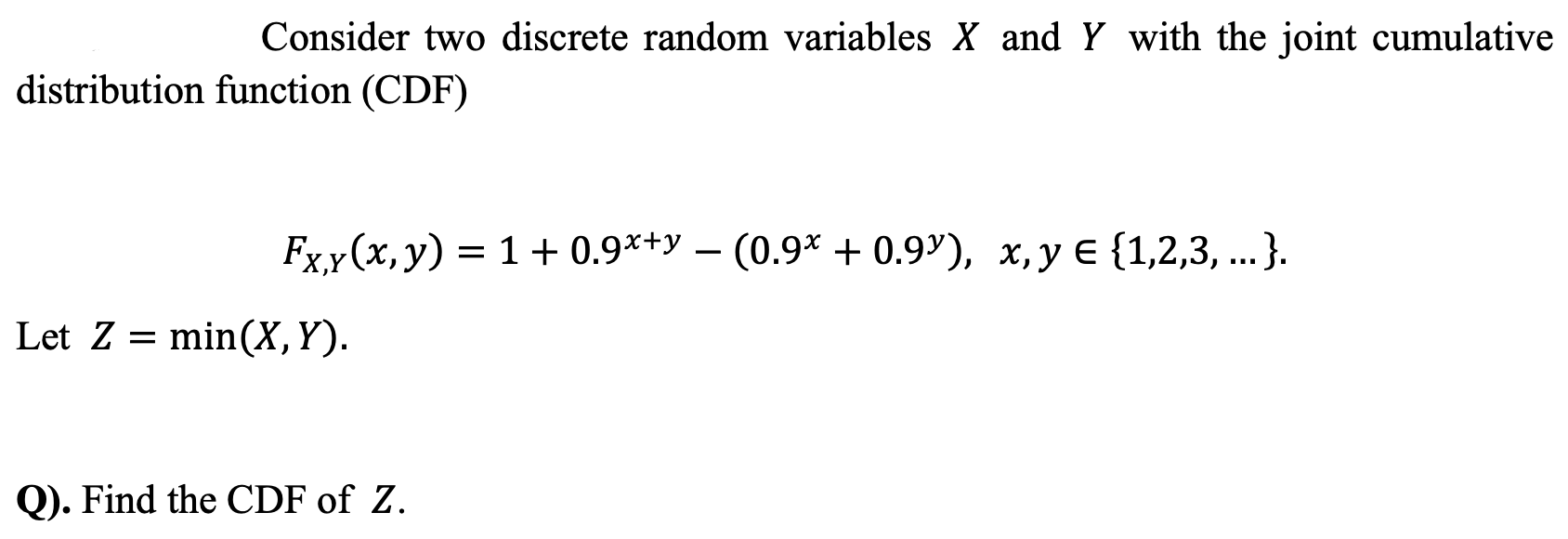 Solved Consider two random variables X and Y that have the | Chegg.com