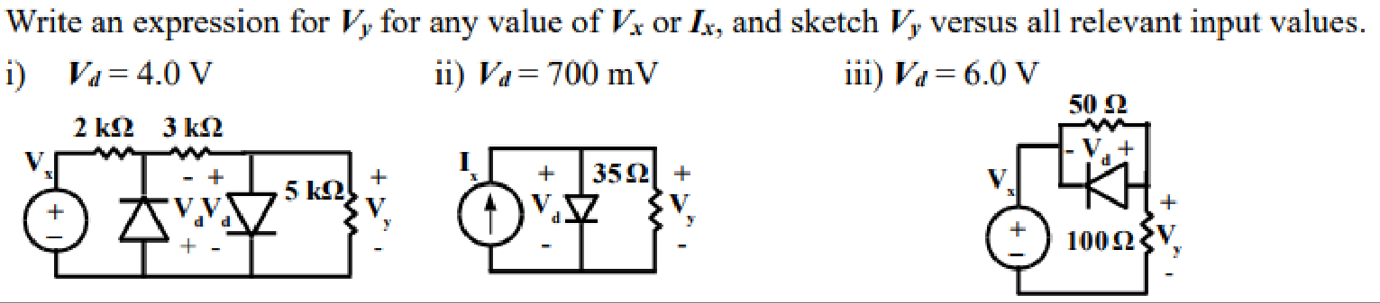 Solved Write an expression for Vy for any value of Vx or Ix, | Chegg.com