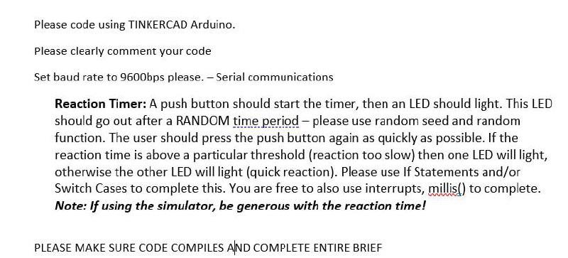 Please Code Using Tinkercad Arduino Please Clearly 8165