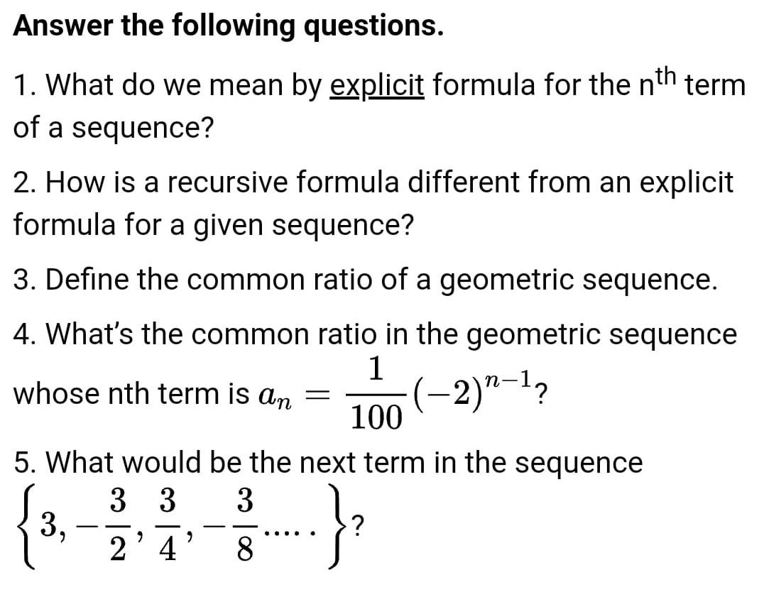 Solved Answer the following questions. 1. What do we mean by | Chegg.com