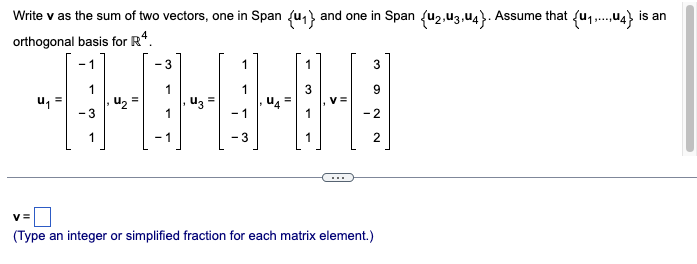 Solved Write x as the sum of two vectors, one in Span | Chegg.com