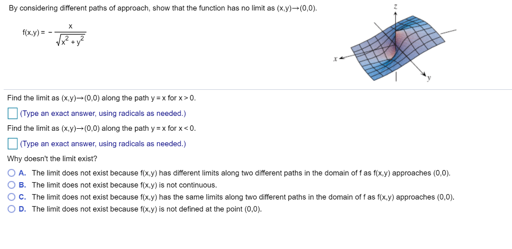 Solved By considering different paths of approach, show that | Chegg.com
