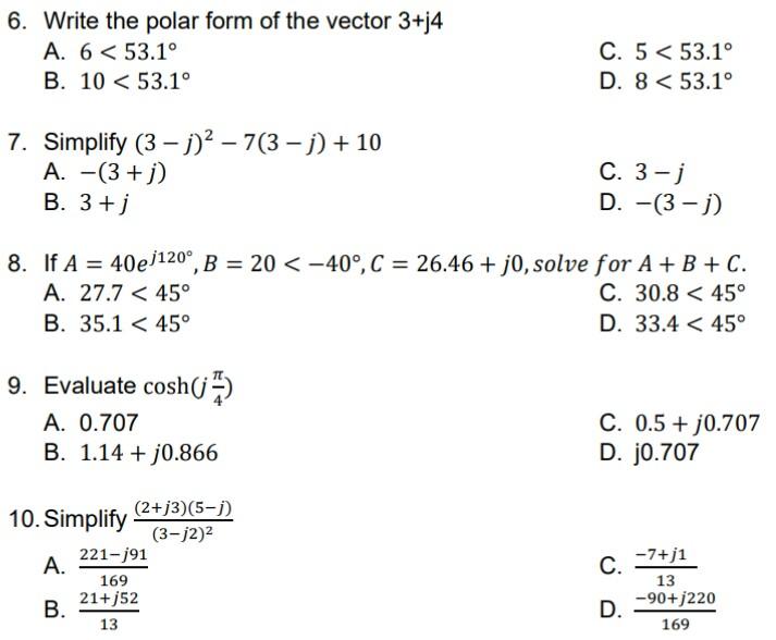 Solved 6 Write The Polar Form Of The Vector 3 j4 A 6
