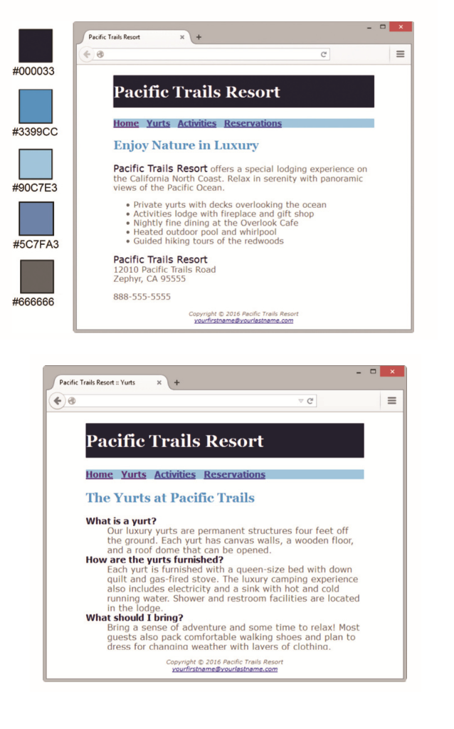 Solved Can someone please review my index.html, yurts.html, | Chegg.com