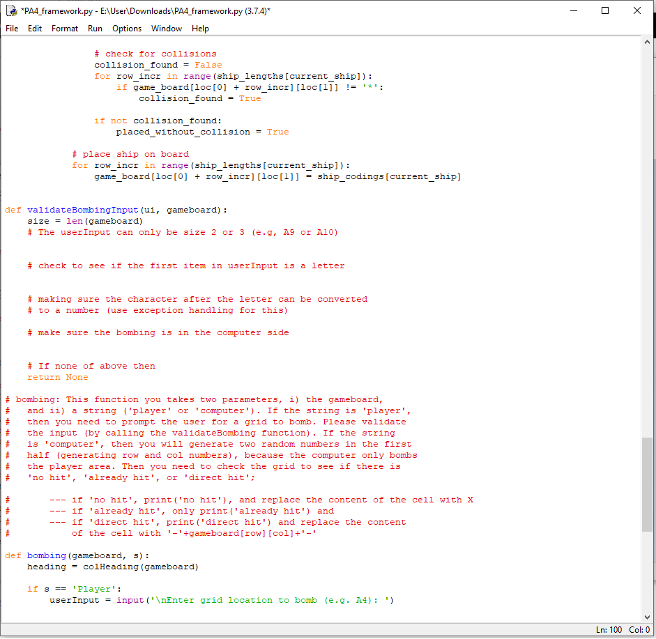 The following is the prompt and framework for a CS | Chegg.com