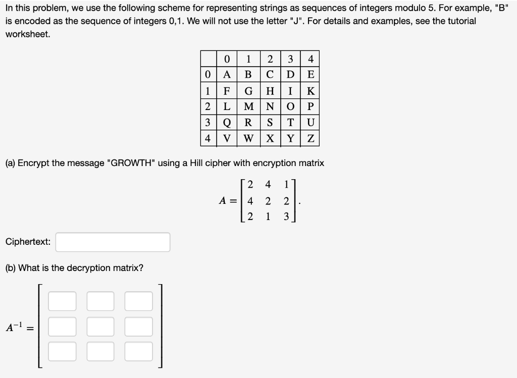 Solved In this problem, we use the following scheme for | Chegg.com