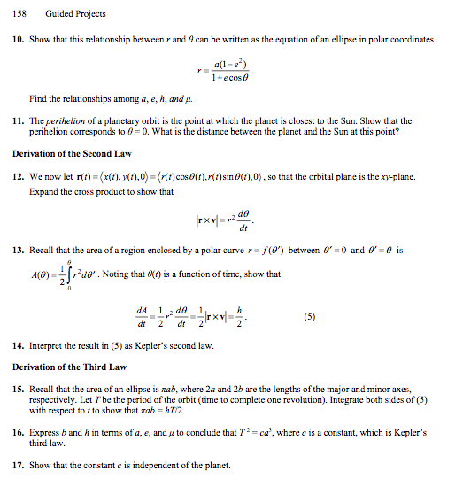 Solved Guided Project 65: Kepler's laws Topics and skills: | Chegg.com
