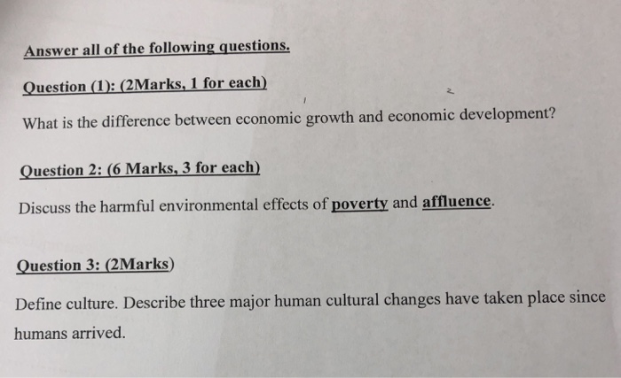 Solved Answer all of the following questions, Question (1D: | Chegg.com