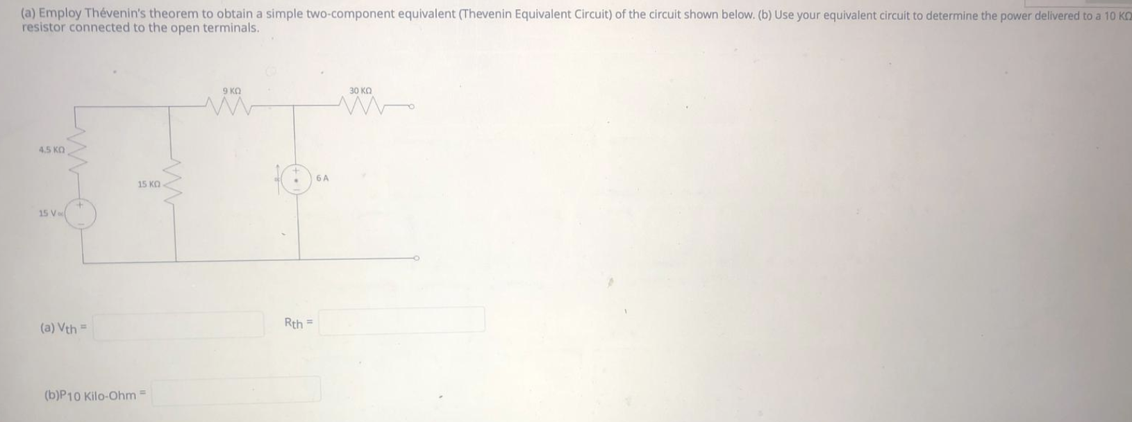 Solved (a) Employ Thévenin's theorem to obtain a simple | Chegg.com