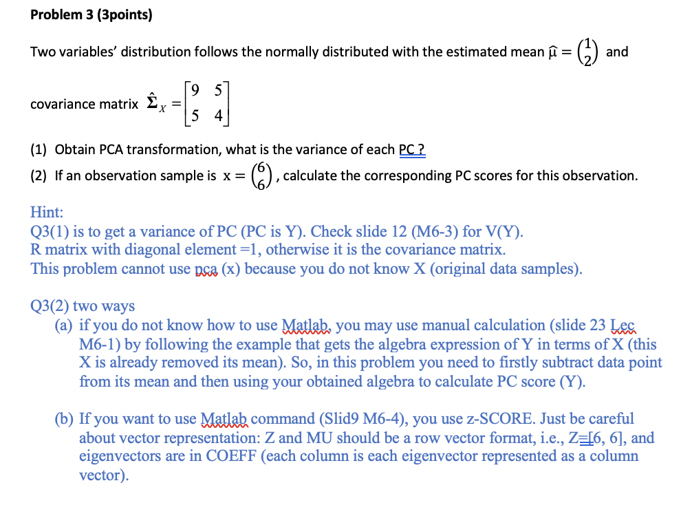 Solved Problem 3 (3points) and Two variables' distribution | Chegg.com