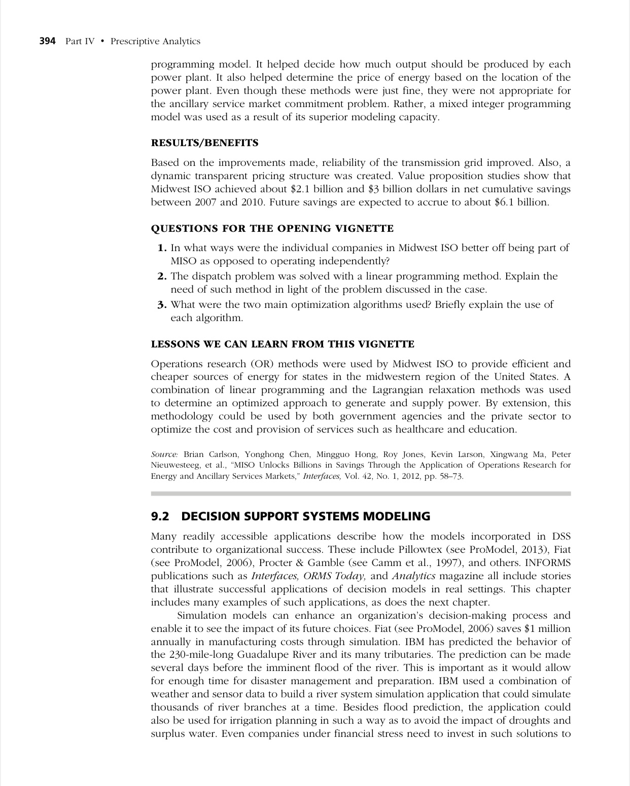 Solved Chapter 9 - Model-Based Decision Making: Optimization | Chegg.com