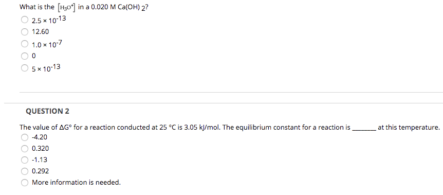 Solved What is the [H304) in a 0.020 M Ca(OH)2 2.5 * 10-13 | Chegg.com