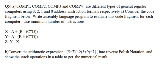 Solved Q5) a) COMPI, COMP2, COMP3 and COMP4 are different | Chegg.com