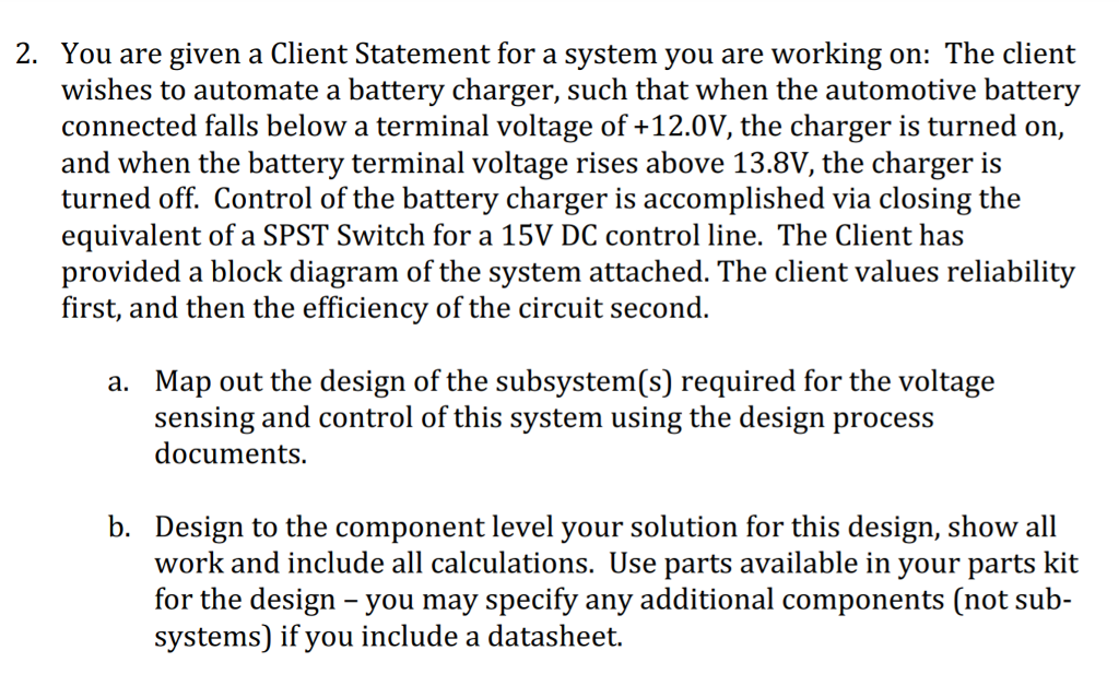 Solved 2. You are given a Client Statement for a system you | Chegg.com